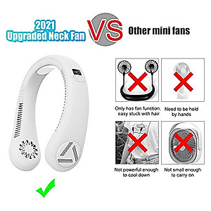 NORMIA RITA [2023 Upgraded] Personal Air Conditioner Neck Fan with Refrigeration Chip USB Poratble Fan LED Screen Fast Cool 45℉-55℉/ 3 Wind Speeds