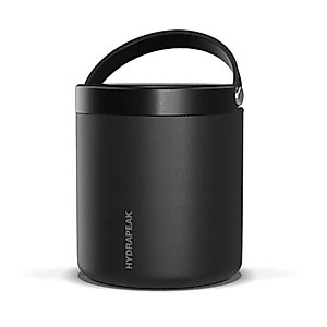 Hydrapeak 25oz Stainless Steel Vacuum Insulated Thermos Food Jar | Kids Thermos for Hot Food and Cold Food, Wide Mouth Leak-Proof Soup Thermos for Adults, 10 Hours Hot / 16 Hours Cold (Black)