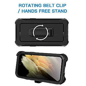 AICase Belt-Clip Holster Case for Galaxy S21 Ultra with Screen Protector, Heavy Duty Drop Protection Full Body Rugged Shockproof/DustProof Tough Military Grade Phone Cover for Samsung Galaxy S21 Ultra