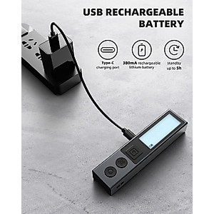 MiLESEEY Laser Measure,Mini Portable Laser Measurement Tool with Alloy Housing Design,Rechargeable,Backlit Display,M/in/Ft Unit Switching,Pythagorean Mode, Measure Distance, Area and Volume (98 Feet)