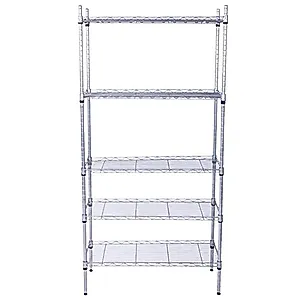 EEBUIHUI 5 Tier Adjustable Storage Shelf Metal Storage Rack Wire Shelving Unit Storage Shelves Metal for Pantry Closet Kitchen Laundry (Silver-5)