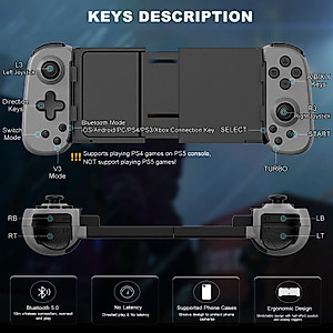 arVin Mobile Gaming Controller for iPhone, Android with Phone CASE Support, Wireless Gamepad for iPhone/iPad/Samsung/Tablet/Switch/PS4/PC - Play Xbox Cloud Gaming/PS Remote Play/Steam Link/GeForce Now