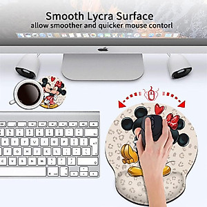 Capriceblue Ergonomic Mouse Pad with Wrist Support Matching a Cute Coaster, Wrist Rest Mouse Pads for Home Office Computer, Laptop, Mac, Comfortable for Easy Typing Pain Relief