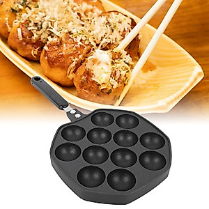 Takoyaki Pan, 12 Molds Takoyaki Maker Skillet Aluminum Alloy Nonstick Grill Pan Cooking Plate Nonstick Baking Tray for Octopus Balls Pancake