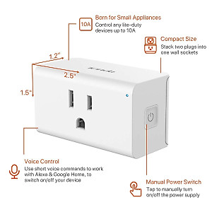 Tenda Beli Smart Plug, Mini Smart WiFi Outlet Works with Alexa Echo & Google Home | No Hub Required | App Remote Control