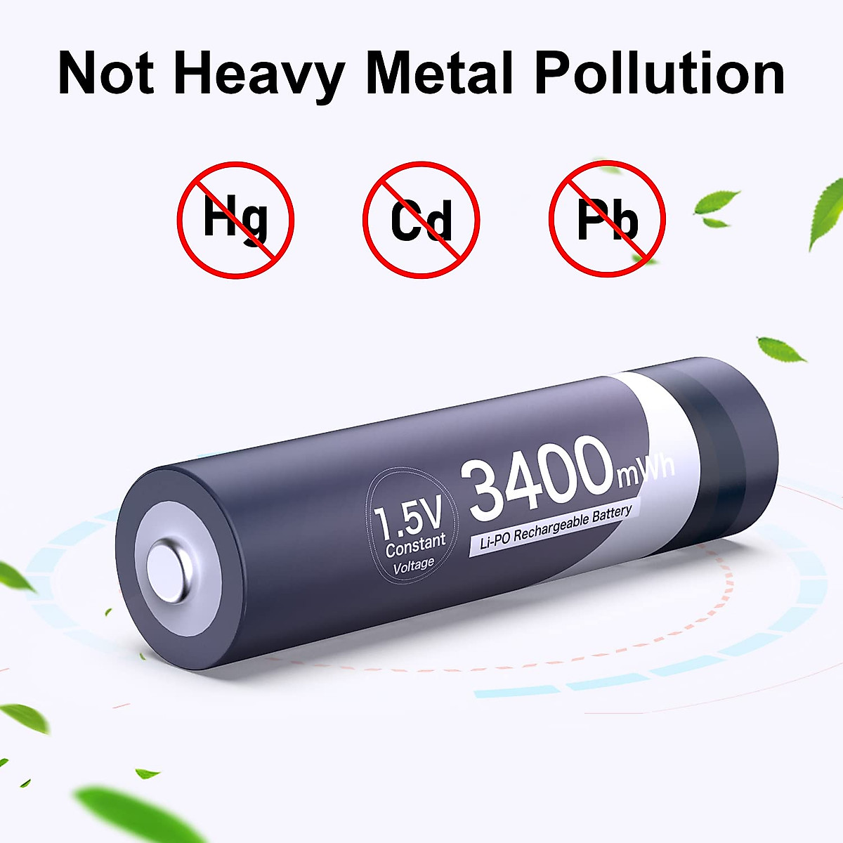 Deleepow Rechargeable AA Lithium Batteries 1.5V 3400mWh AA Rechargeable Batteries 1500 Cycle with LCD Charger