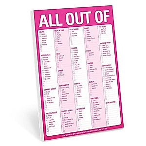 Knock Knock All Out Of Pad Grocery List Note Pad, 6 x 9-inches (Pink)