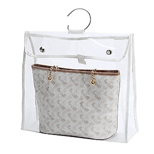 Hanging Handbag Organizer, PVC Purse Storage Bag Dustproof, Space-Saving Handbag Protector with Joinable Design, 4 PCS (Transparent white border, 4PCS (S+M+L+XL))