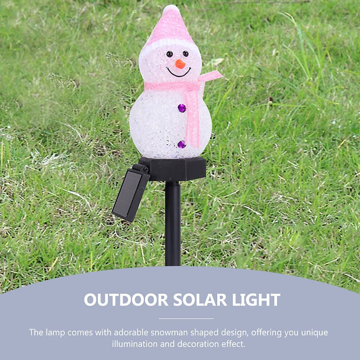 NUOBESTY 1pc Christmas Solar Christmas Night Light Christmas Pathway Markers Snowman Landscape Light Exterior Solar Powered Lights Creative Lawn Light Outdoor Ground Plug