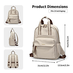 GOLF SUPAGS Laptop Backpack for Women Top-Handle Computer Bag Work Travel College Backpack Purse Fits 14 Inch Notebook (Apricot)