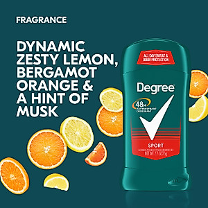 Degree Men Original Antiperspirant Deodorant for Men, Pack of 4, 48-Hour Sweat and Odor Protection, Sport 2.7 oz