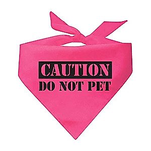 Caution Do Not Pet Dog Bandana (Assorted Colors)