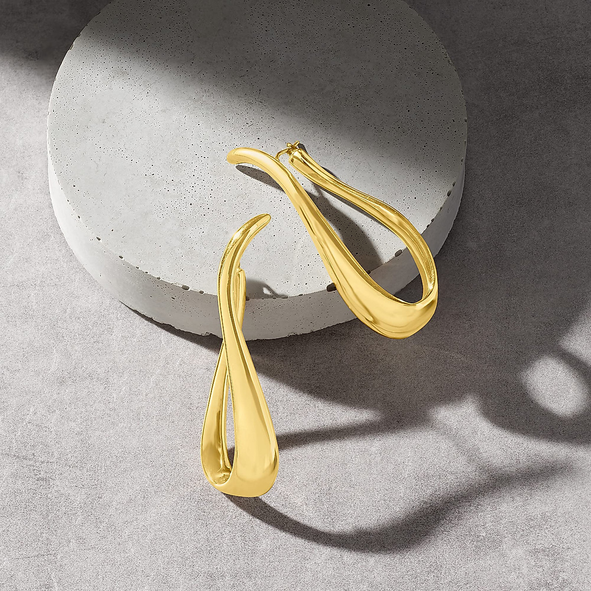 Ross-Simons Italian 18kt Gold Over Sterling Silver Twisted Hoop Earrings