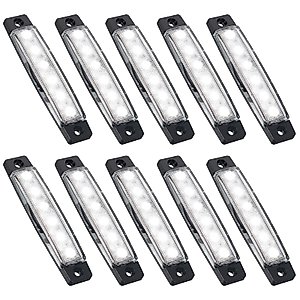 PSEQT 10 Pcs LED Rock Strip Lights Car Underglow Wheel Fender Well Lighting Kits Waterproof for Golf Cart Wrangler Offroad Truck RV UTV ATV Snowmobile (White)
