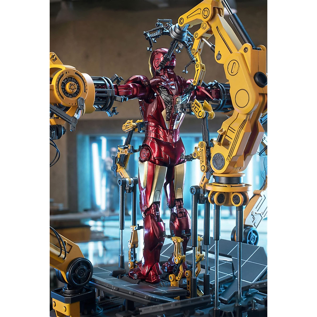 BANOBI Ironman MK4 Suit-up Gantry,7 Inch Action Figure,Collectible Ironman Scence,Light with Platform