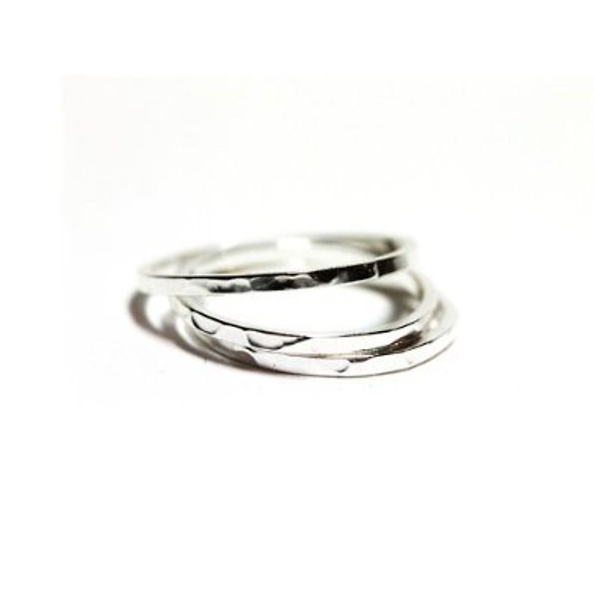apop nyc Stackable Thin Band Ring Sterling Silver Hammered Size 7 [Jewelry]