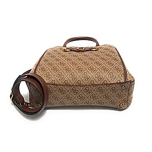 GUESS Izzy Small Girlfriend Satchel, Latte Logo/Brown