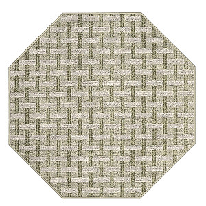 Furnish my Place Union Indoor/Outdoor Commercial Beige Color Rug, Pet-Friendly, Baby Nursery Mat, Home Décor Rug for Living Room,Wedding, Event, Made in USA - 5' Octagon