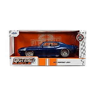 Big Time Muscle 1:24 1971Pontiac GTO Die-cast Car Dark Blue, Toys for Kids and Adults