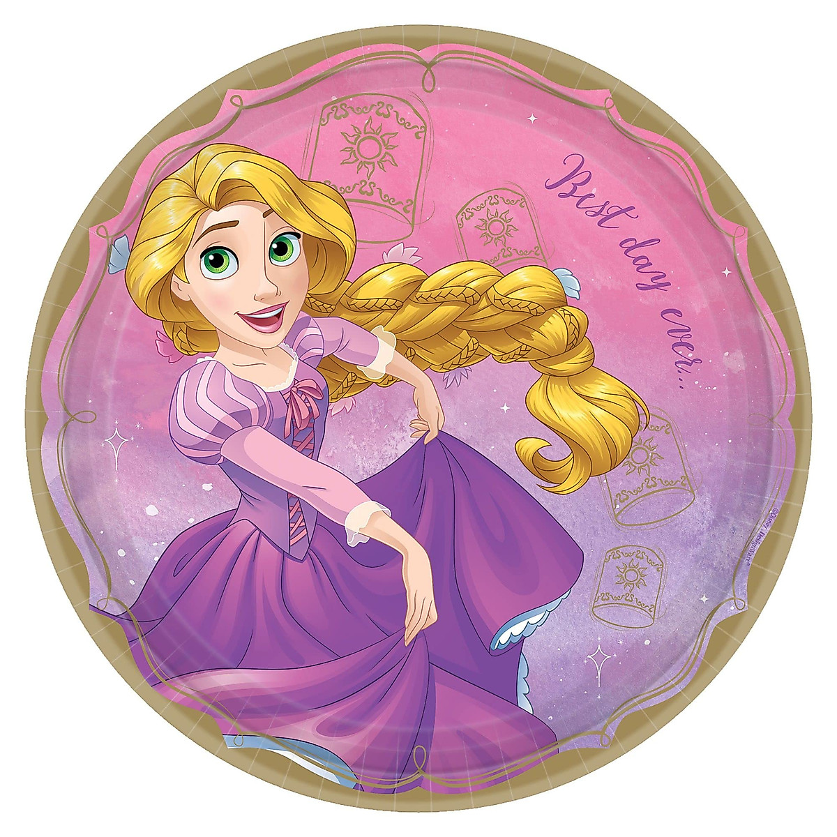 Disney Princess Rapunzel - Tangled Theme - Party Supplies Serves 16: 9" Plates Napkins Cups Table Cover Banner For Girls, Kids, Children - Rapunzel Decorations - Includes Birthday Candles