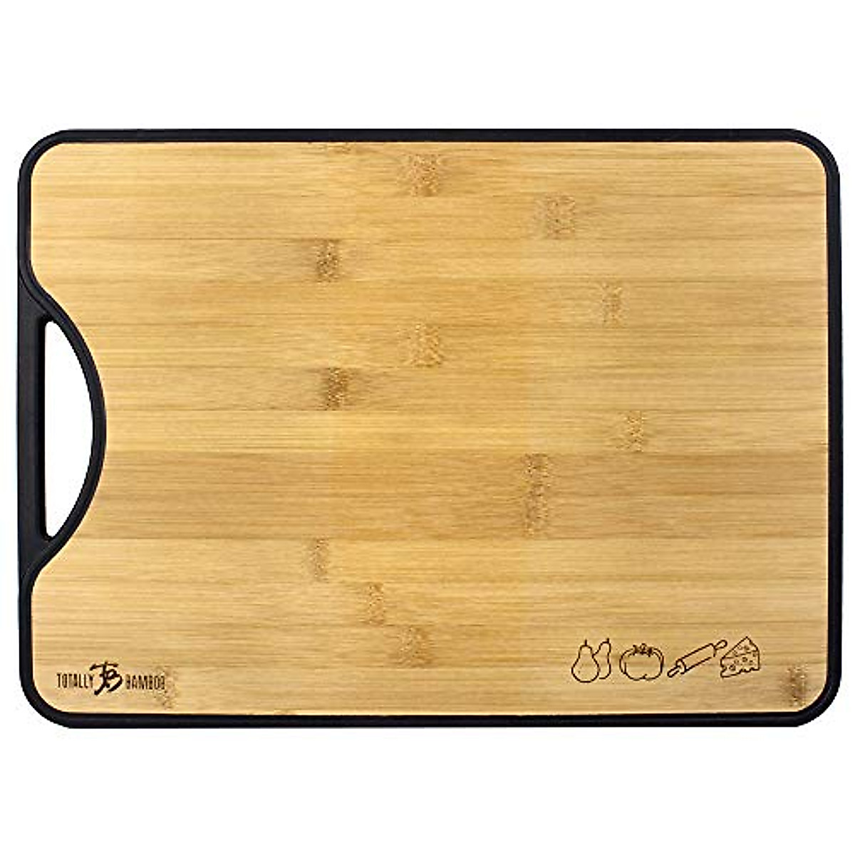 Totally Bamboo Poly-Boo Double Sided Bamboo and Poly Cutting Board, 15" x 11", BPA Free