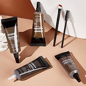 Tinted Thickening Eyebrow Mascara with Two Eyebrow Brushes,Brow Fast Sculpt,Waterproof,Transfer-proof,Eyebrow Tinting Kit- Cruelty Free - Light Medium Brown (2 Pack) (01 Brown)
