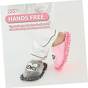 VILLCASE 1 Pair Mop Slippers Cute Slippers Microfiber Mops Cleaning Mops Floor Cleaner Microfiber Shoes Cover Cleaning Slipper Cartoon Mopping Slipper Cartoon Mop Slippers Winter Slipper