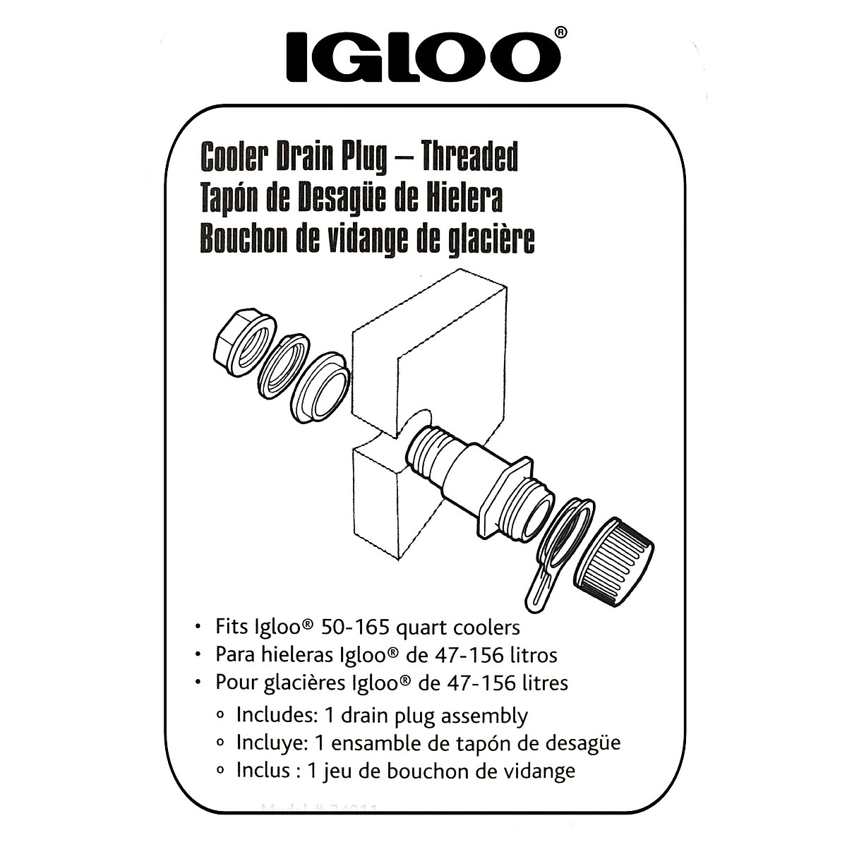 Igloo Replacement Threaded Drain Plug