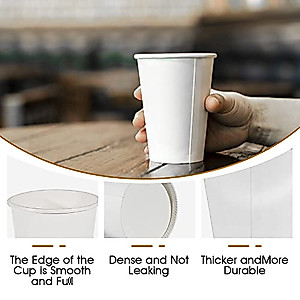 PANSUN Selected [192 Count] Coffee Cups, 12 oz Disposable Coffee Cups, Hot/Cold Beverage Drinking Cup for Party, Picnic, Travel, and Events -Thickened Paper Cups Leakage Prevention