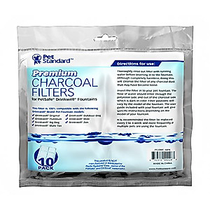 Premium Charcoal Filters for PetSafe Drinkwell Fountains, Pack of 10