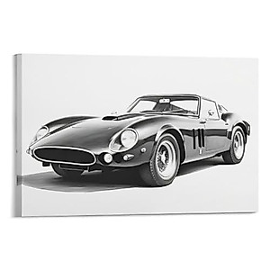 Car Poster Ferrari F40 Supercar Posters Racing Car Canvas Wall Art For Boy's Bedroom SuperCar Wall Decor Frame-style 36x24inch(90x60cm)