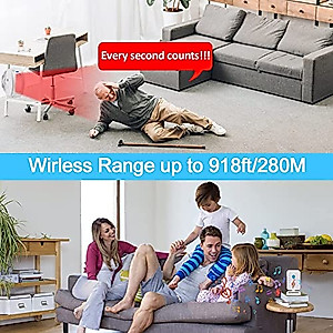 Motion Sensor Alarm Motion Detectors Bed Alarms Elderly Fall Prevention Devices, Upgraded Caregiver Pager Fall Alert Devices for Elderly, Door Chime for Business When Entering Door Alarm Sensor