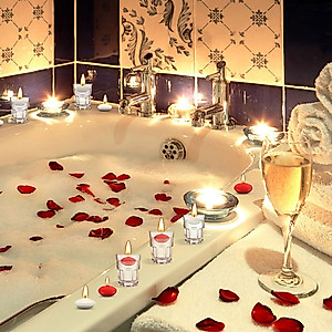 Unscented Floating Candles for Centerpieces, 40PCS Floating Warm Tealights Candles for Wedding Valentine's Day Christmas Bachelorette Party for Home Kitchen Bathtub Dining Table Decorations