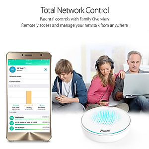 ASUS Home Wi-Fi System, Pack of 3 (for large homes), Tri-Band Mesh Networking Wireless AC2200 Routers with AI Protection - MAP-AC2200