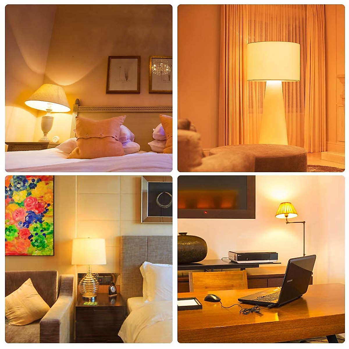 Super Bright 50/100/150W 3-Way A21 LED Light Bulb, 800/1600/2200 Lumens, 2700K Soft White, Non-dimmable, E26 Base, UL Listed, 2-Pack