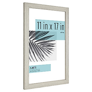 MCS Studio Gallery 11x17 Picture Frame Gray Woodgrain, Rectangle Photo Frame for Photos, Posters & Art Prints (2-Pack)