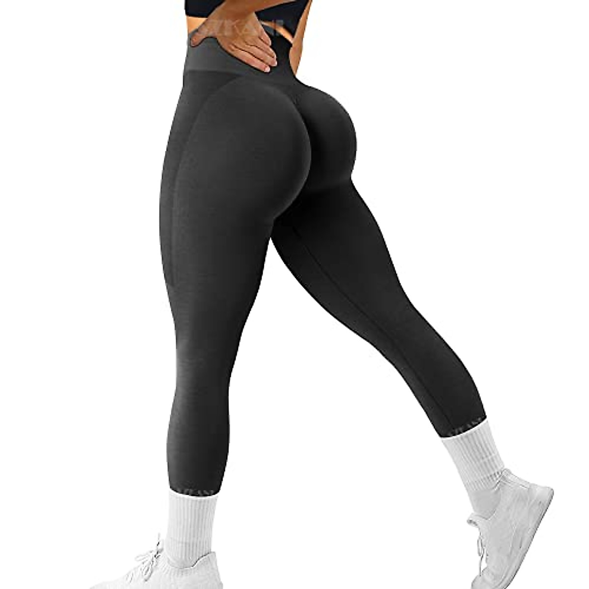 SZKANI Workout Leggings for Women Scrunch Butt Lifting Leggings Booty High Waist Yoga Pants Seamless Gym Tights(9I#-Black,M)
