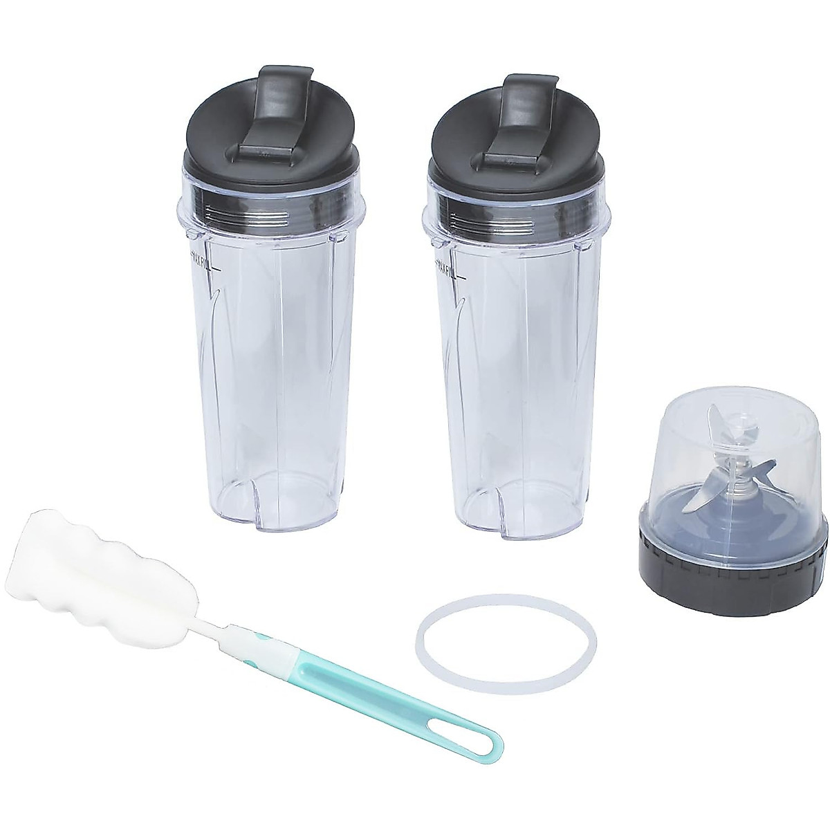 Blender Blade 6 Fins and 16oz Single Serve Cup Set, Replacement Parts Compatible with Ninja BL660 BL770 BL780 BL740 Professional Blenders