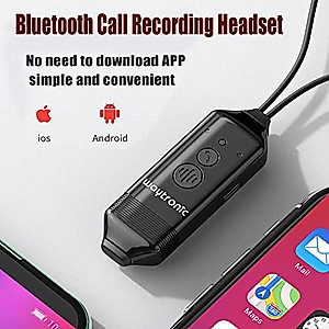 Waytronic Bluetooth Call Recording Headset Mobile Phone Call Recording Equipment Phone Call Recorder Earphones for iPhone and Android (Black)