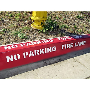 Curb N Sign Fire Lane Stencil - 4 Inch Premium No Parking Stencil for Customizing Curbs or Parking Lots - Reuseable Made in USA with Thick Premium Plastic for multisurfaces