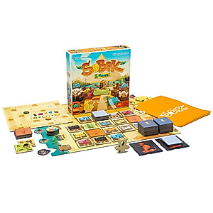 Pandasaurus Games Sobek 2 Players Board Game | Ancient Egyptian Set Collection Strategy Game | Fun Family Game for Adults and Kids | Ages 10+ | 2 Players | Average Playtime 20 Minutes | Made