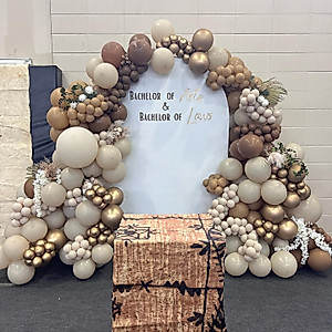 Beige Balloon Garland Arch Kit 132PCS Double-Stuffed Brown Nude Sand Chrome Gold Latex Balloons for Boho Teddy Bear Baby Shower Wedding Birthday Party Decoration