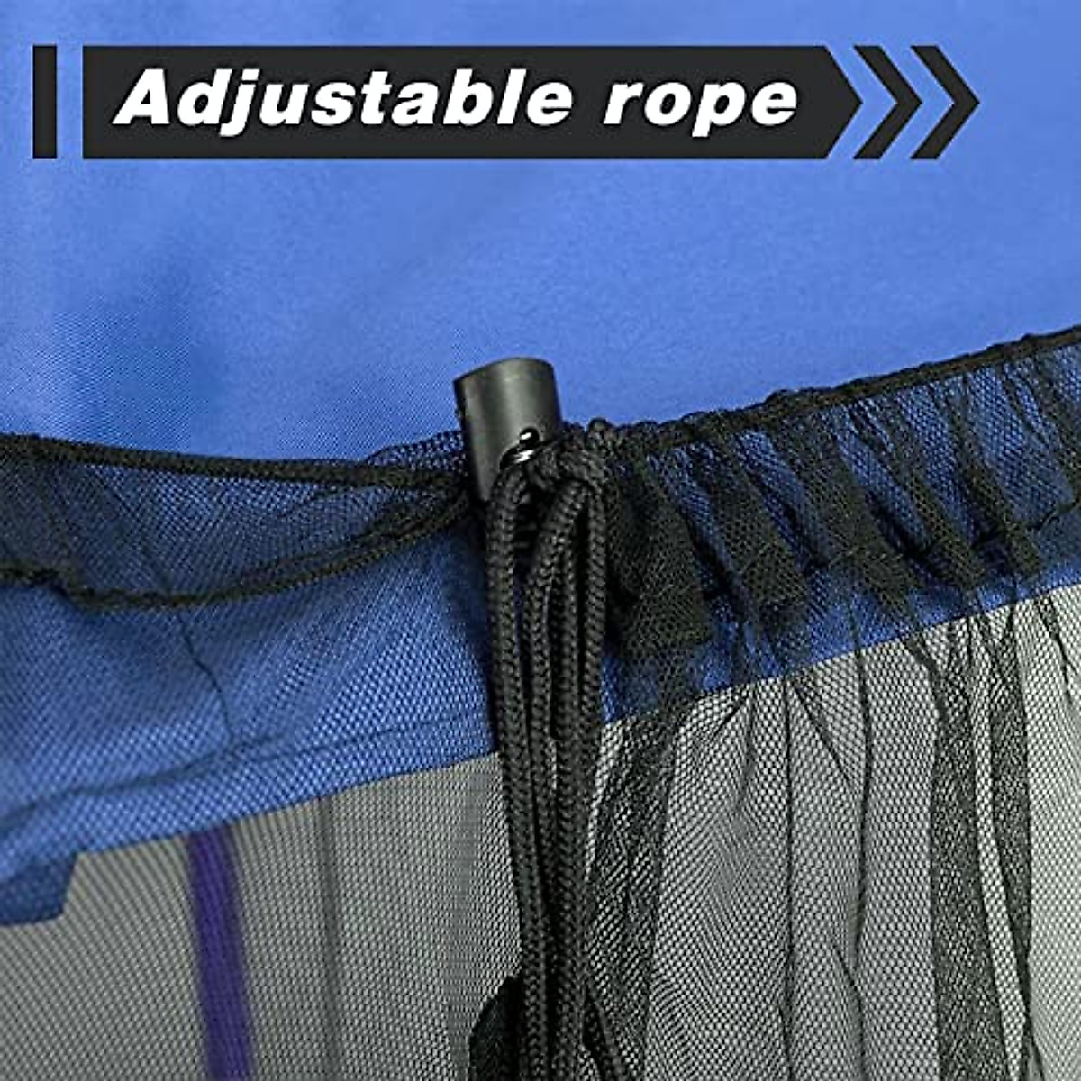 LooDro Square Patio Umbrella Mosquito Nets 10 x 10 x 7.5ft,Polyester Umbrella Netting with Zipper Door and Adjustable Rope,Fits 8-10ft Outdoor Umbrellas and Patio Tables (Black)