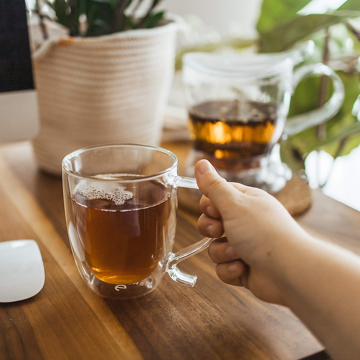 GROSCHE Cyprus Double-walled Glass Coffee Mug Heatproof Insulating Double Walled Glass Mug, Excellent for Tea or Coffee - Large Capacity 500 ml, 16 fl. oz capacity (Cyprus)