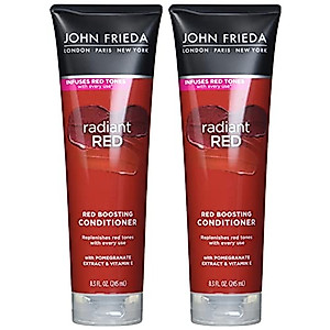 John Frieda Radiant Red Red Hair Conditioner, Daily Deep Conditioner, with Pomegranate and Vitamin E, Helps Replenish Red Hair Tones, 8.3 Ounce (2 Pack)