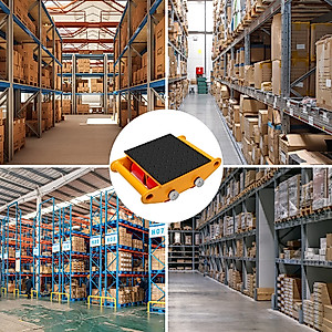 XCFDP Machine Skates, 6T Machinery Skate Dolly, 13200lbs Machinery Moving Skate, Machinery Mover Skate with Non-Slip Belt, Heavy Duty Machine Dolly Skate for Industrial Moving Equipment, Yellow, 1pc