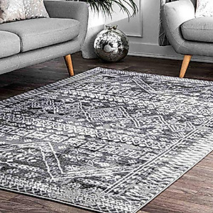 nuLOOM Frances Moroccan Area Rug, 4' x 6', Grey
