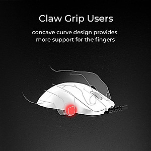 BenQ Zowie FK1-B Special Edition V2 White Symmetrical Gaming Mouse for Esports |Regular Weight | Paracord Cable & 16-Step Scroll | Driverless | Glossy Coating | Large Size