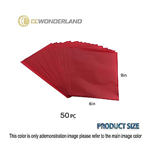 Red Clear Cello Bags Candy Plastic Favor Cellophane Treat Bags,Pack of 50