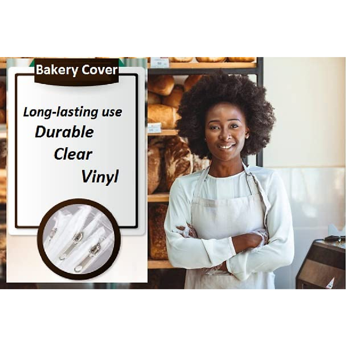 Laundry bags online High quality Long-lasting use Durable Clear Vinyl COVER, Bakery Food Pan Sheet Rack Transparent COVER with 3 Zippers. Made in USA. (23" W x 28" L x 33" H)